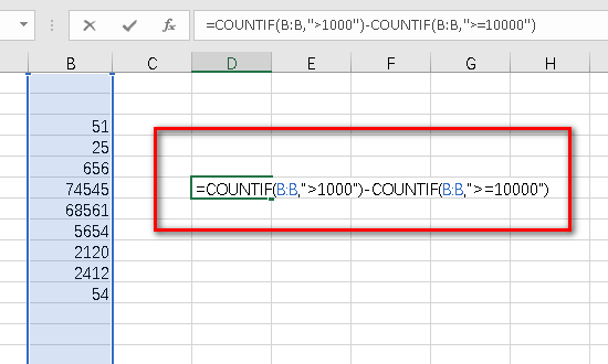 Excel 请问同一列如何统计大于某数但小于某数的数字个数? 3d溜溜网